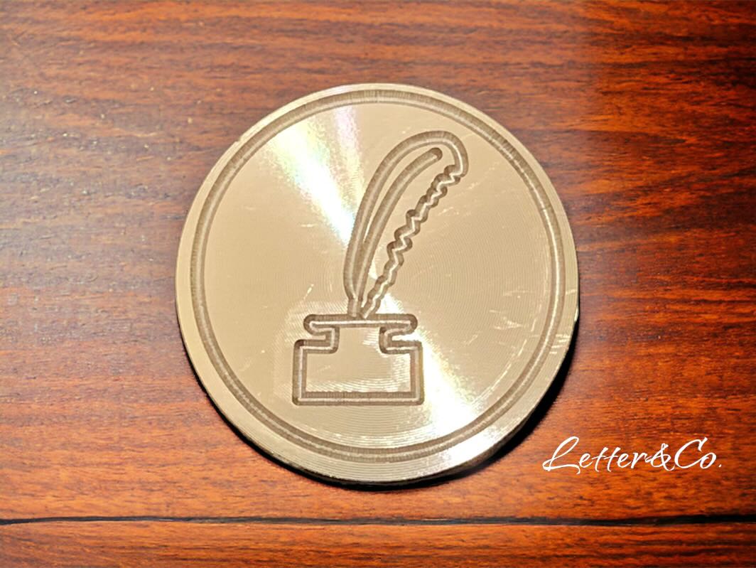 Siegelstempel Tintenfass mit Feder 25mm – Letter & Co. - Heidelberg